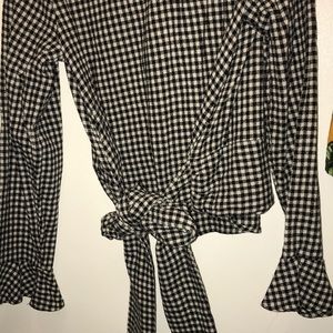 Zara | Tops | Zara Basic Checkerboard Blouse | Poshmark